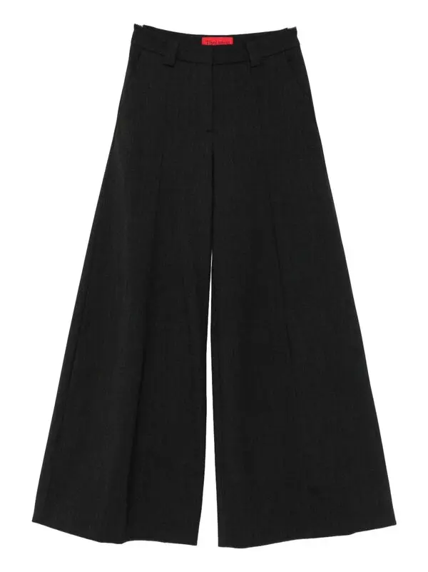 THE LATEST Wool Blend Wide Leg Trousers - Black