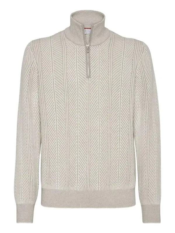 Brunello Cucinelli Cashmere Turtleneck Jumper - White