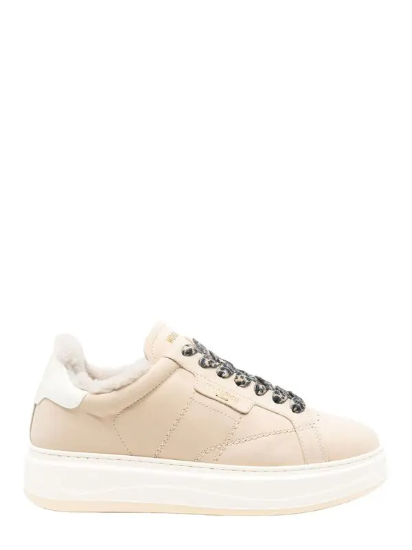 Woolrich Arrow Leather Sneakers - Cream