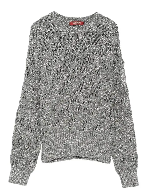 Max Mara Open Knit Crewneck Jumper - Grey