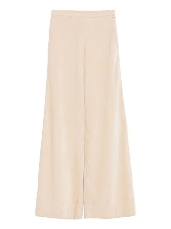 FORTE_FORTE Velvet High-waisted Trousers - Beige