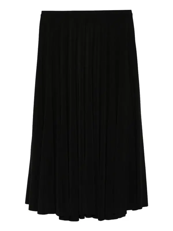 Norma Kamali Pleated Midi Skirt - Black