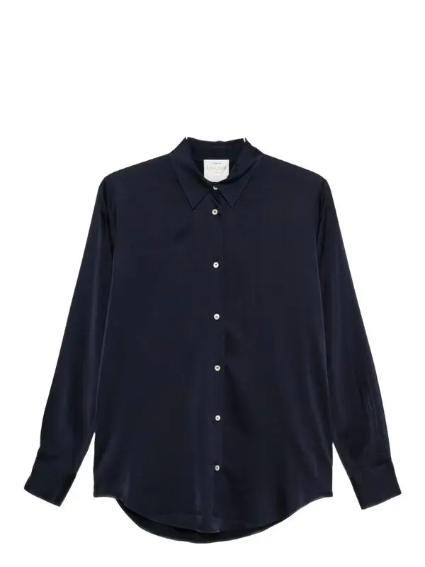 FORTE_FORTE Silk-blend Button Down Shirt - Blue