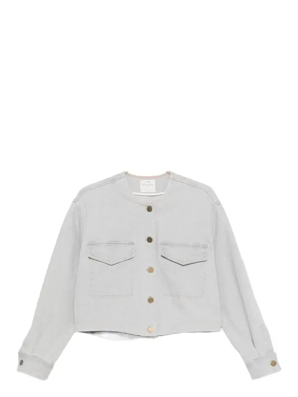 FORTE_FORTE Cotton Denim Overshirt - Grey