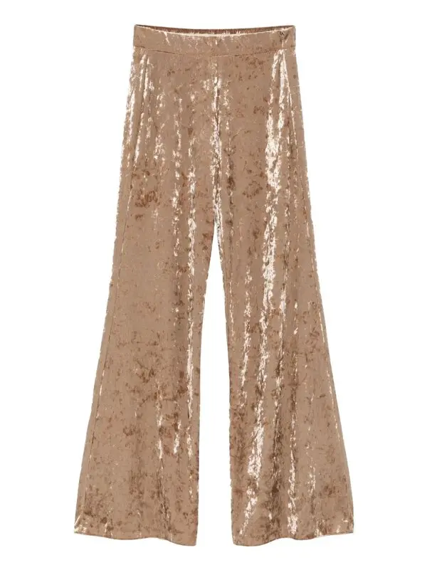 FORTE_FORTE Velvet High-waisted Trousers - Beige
