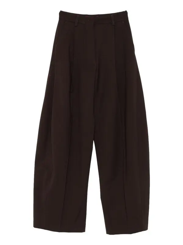 THE LATEST Billie Wool Blend Wide Leg Trousers - Brown