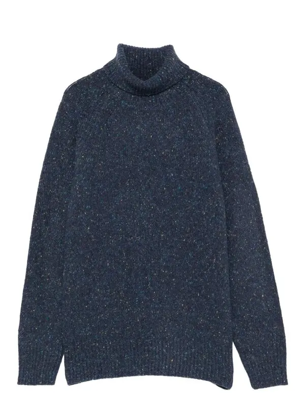BEYOU Wool Turtleneck Sweater - Blue