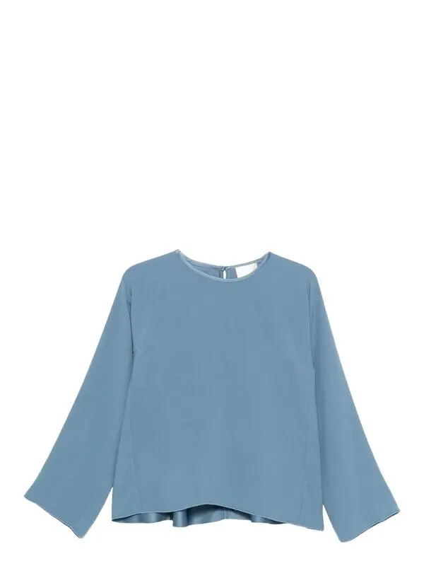 FORTE_FORTE Satin Blouse - Clear Blue