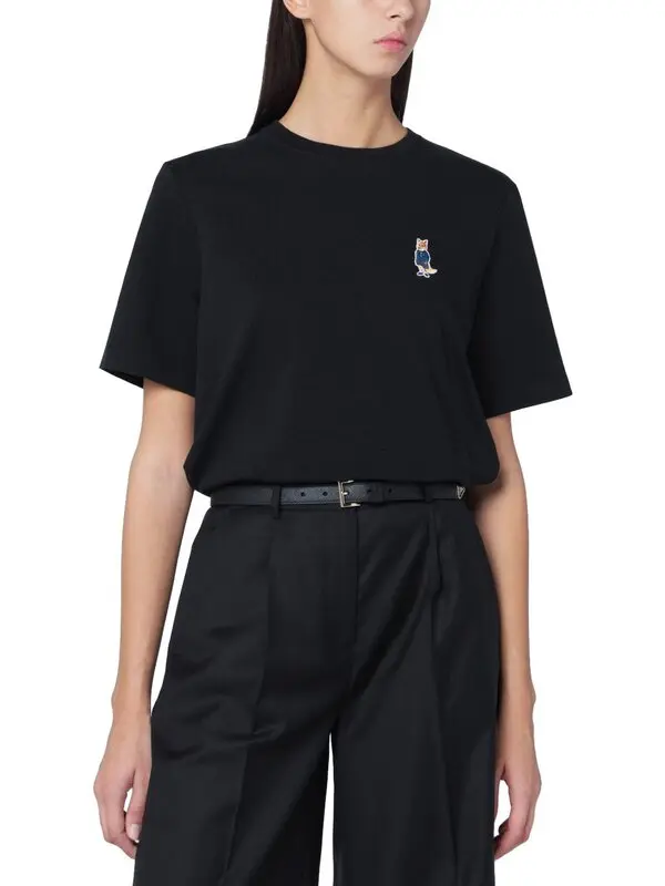 Maison Kitsuné T-shirt With Logo Patch - Black