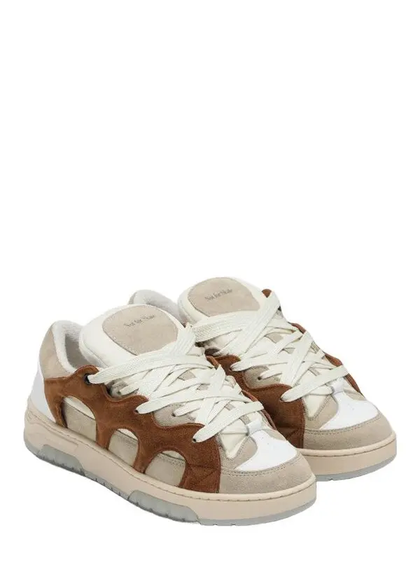 SANTHA Mesh And Suede Sneakers - Beige