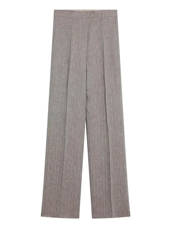 MAX MARA STUDIO Straight Leg Linen Trousers - Blue