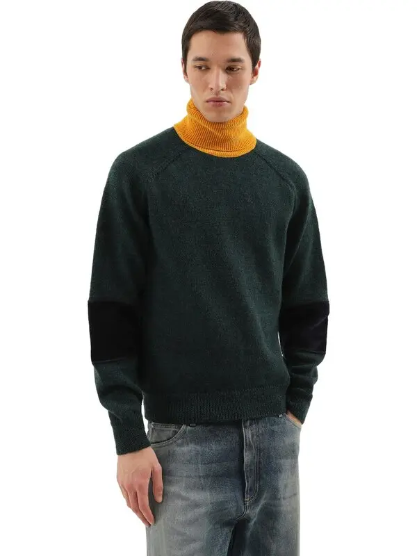 1989 STUDIO Bicolor Wool Pullover - Green