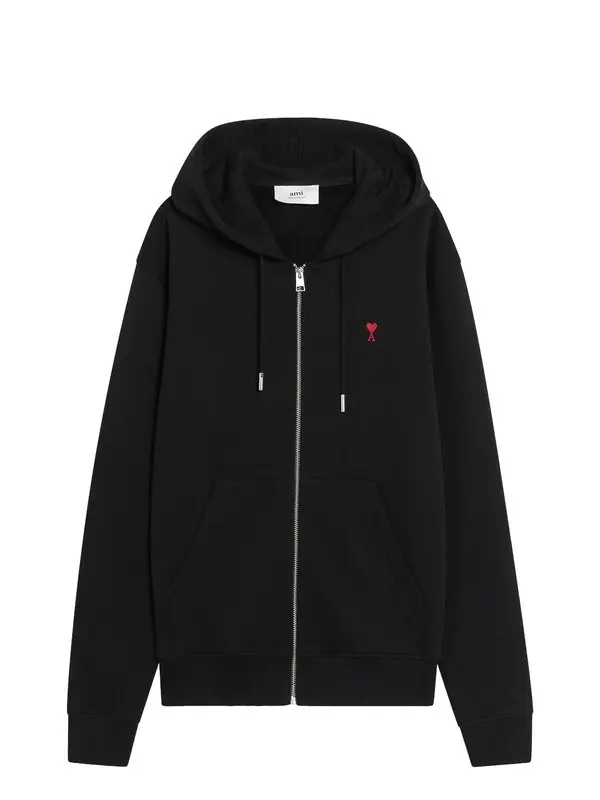 Ami De Coeur Zip-up Sweatshirt - Black