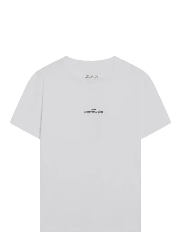 MAISON MARGIELA T Shirt With Distorted Logo - White