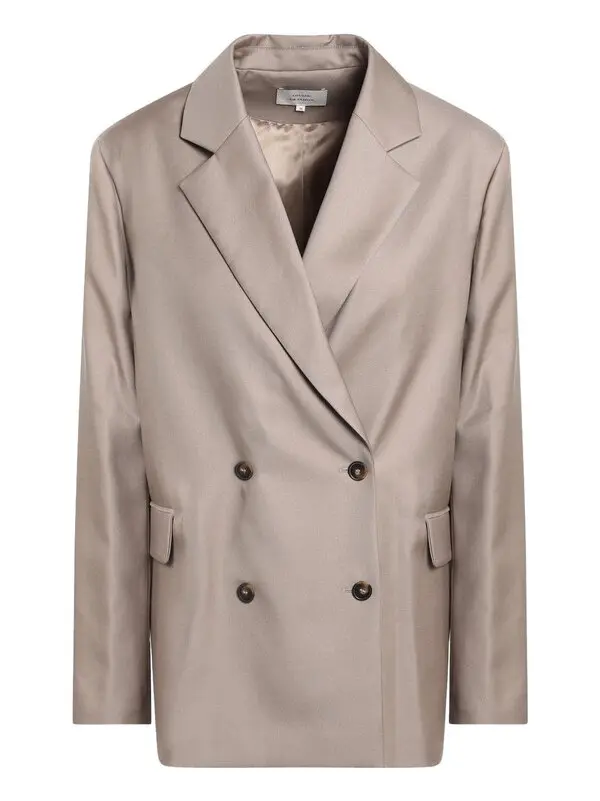 LOULOU STUDIO Double-breasted Virgin Wool Jacket - Beige