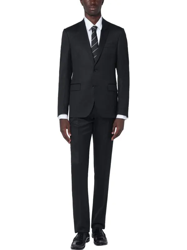 LARDINI Single Breasted Wool Suit - Black