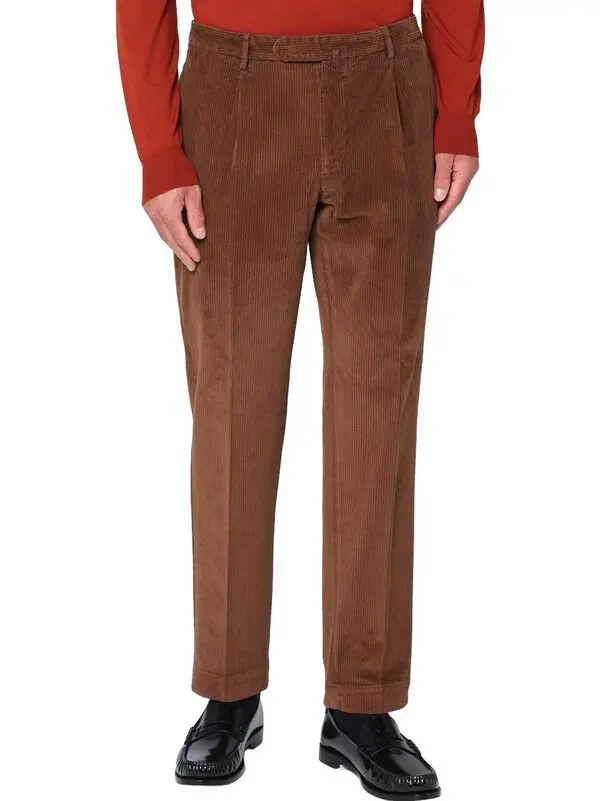 SANTANIELLO Corduroy Trousers - Brown