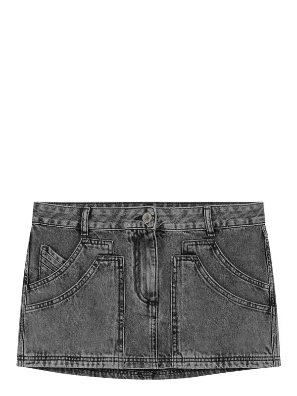 Attico Denim Mini Skirt - Black