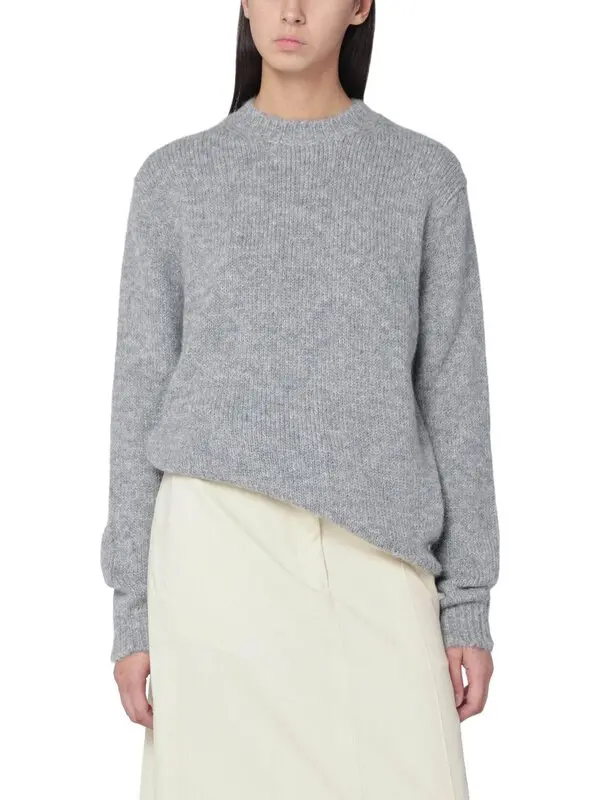 JIL SANDER Wool Blend Crew Neck Sweater - White