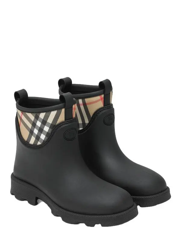 Burberry Marsh Stamp Rubber Ankle Boots - Black