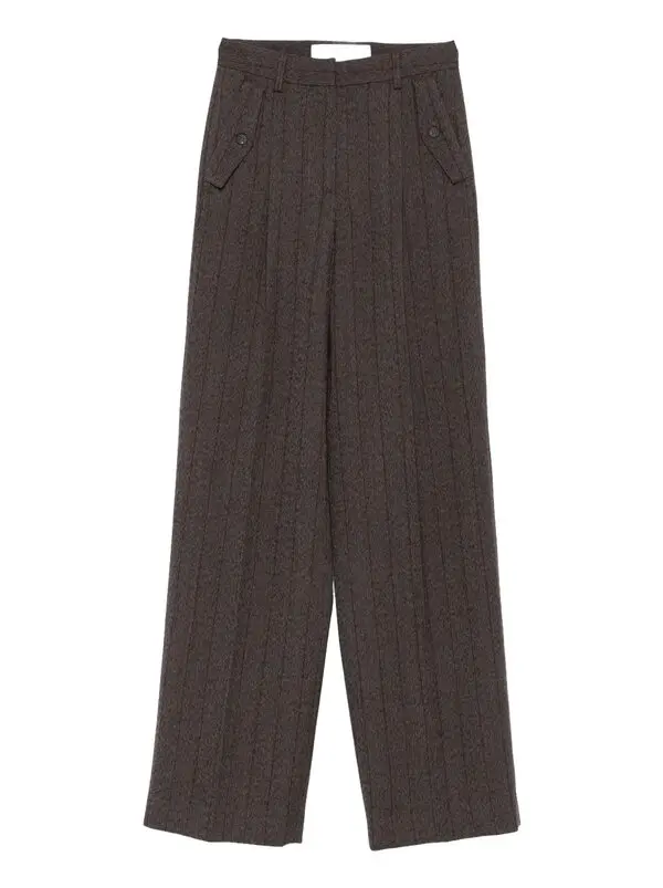Golden Goose Wool Wide-leg Trousers - Brown