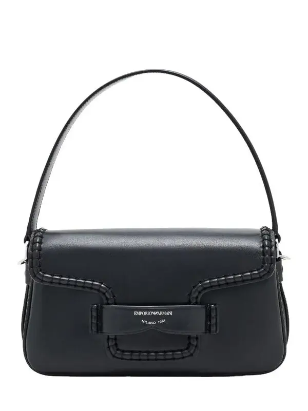 Emporio Armani Leather Shoulder Bag - Black