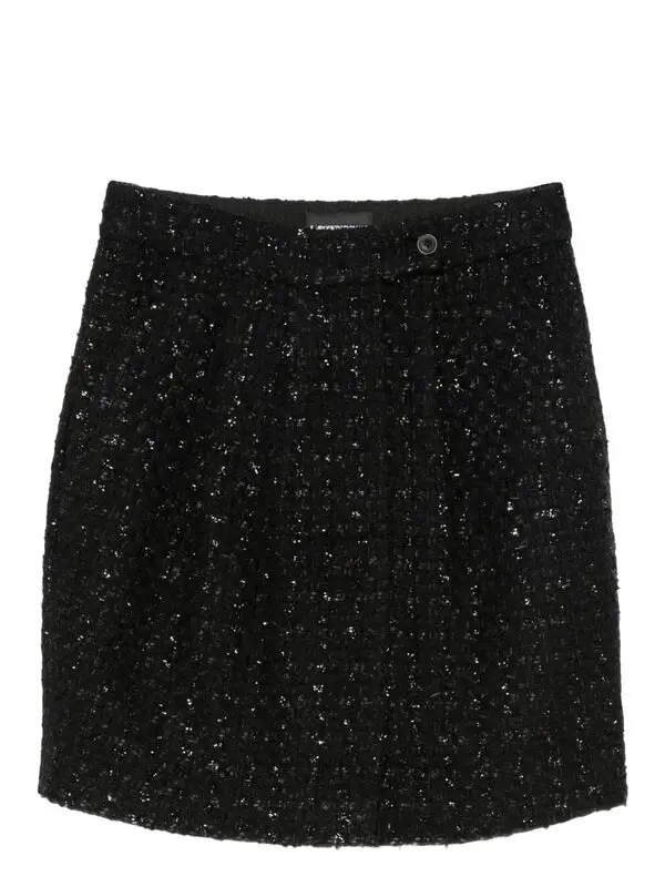 Emporio Armani Wool Blend Mini Skirt - Black