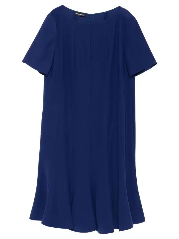 Emporio Armani Short Sleeve Flared Dress - Blue