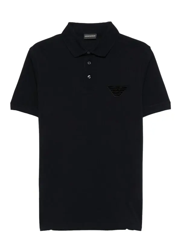 Emporio Armani Logo Cotton Polo - Blue