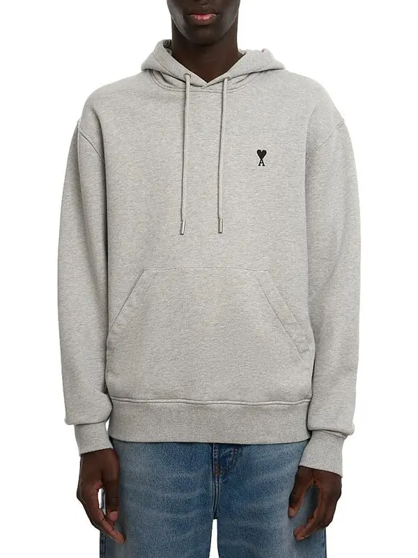 Ami Adc Logo Hoodie - Heathered Ash Gray