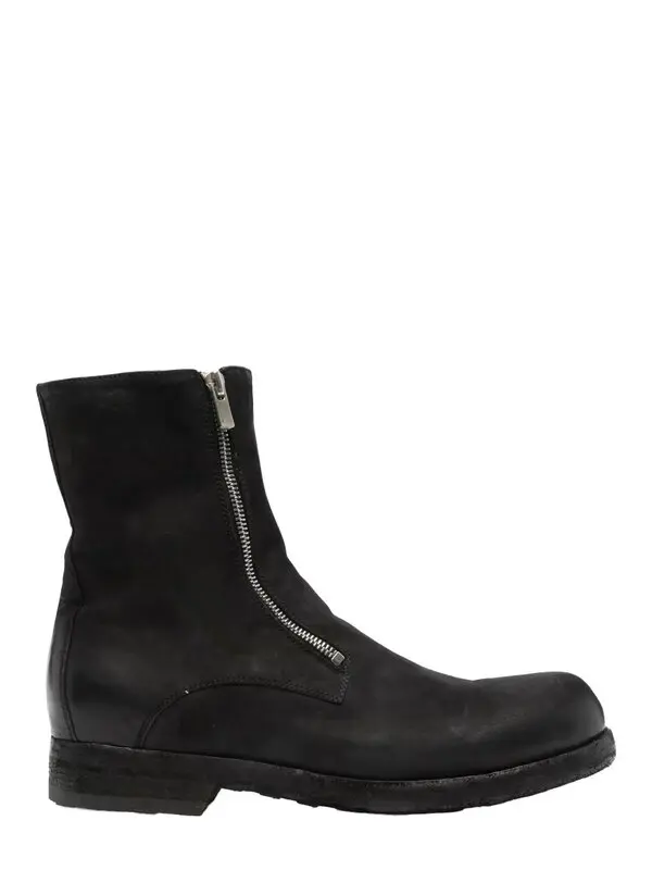 Officine Creative Leather Boots With Zip Detail - Black