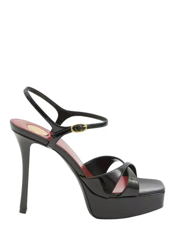 Saint Laurent 110mm Crossover Platform Sandals - Black
