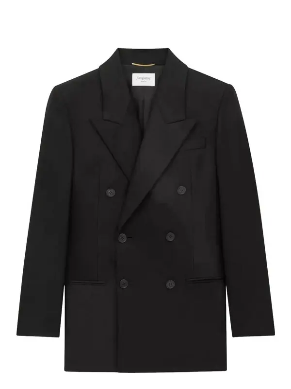Saint Laurent Double-breasted Wool Blazer - Black