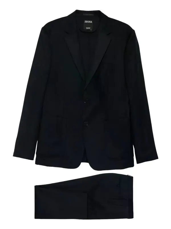 Zegna Button Patch-pocket Suits - Blue