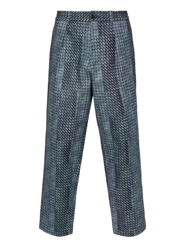 PIERRE-LOUIS MASCIA Patterned Trousers - Blue