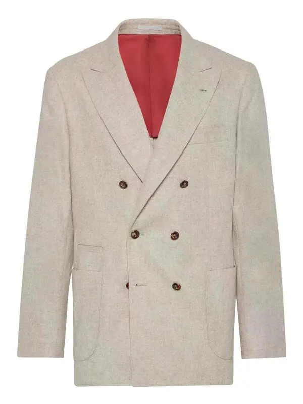 Brunello Cucinelli Double-breasted Patch-pocket Blazer - Neutrals