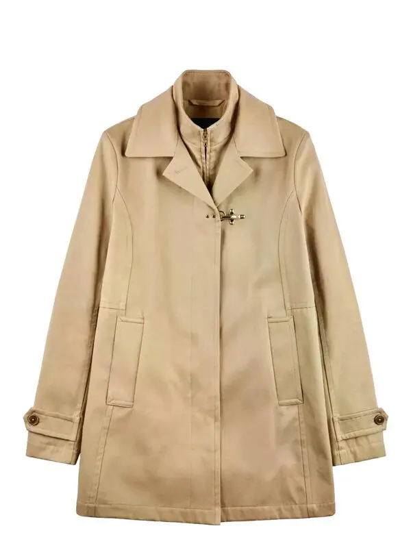 FAY Trench Coat With Toggle Detail - Brown