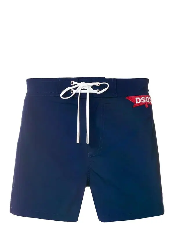 Dsquared2 Logo Patch Swim Shorts - Blue