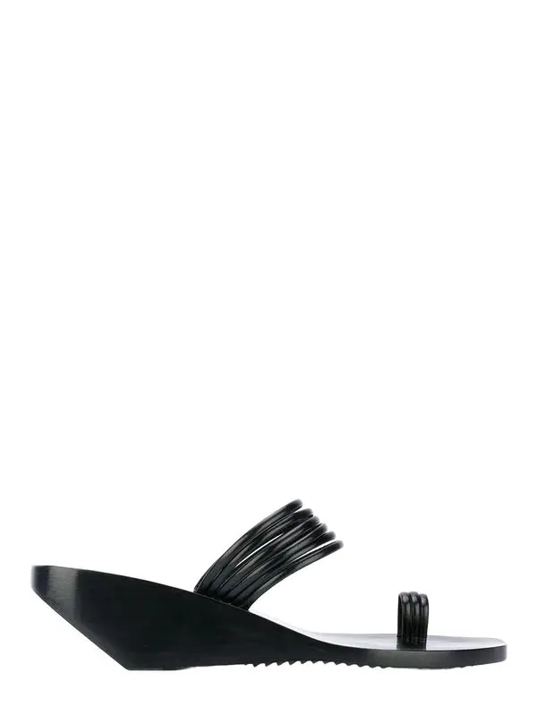 Rick Owens Geometric Wedge Sandals - Black