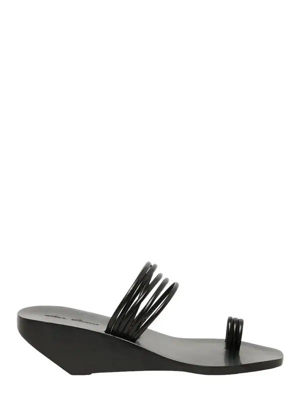 Rick Owens Geometric Wedge Sandals - Black