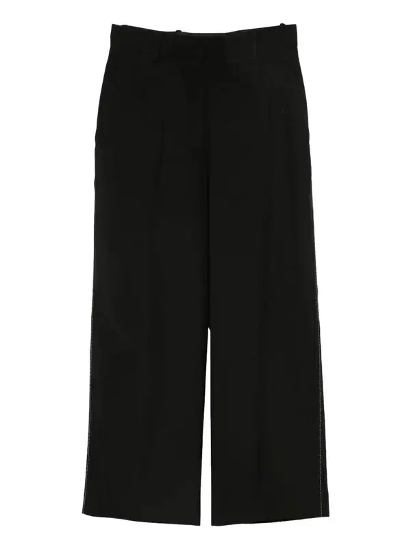 Marni Side-stripe Cropped Trousers - Black