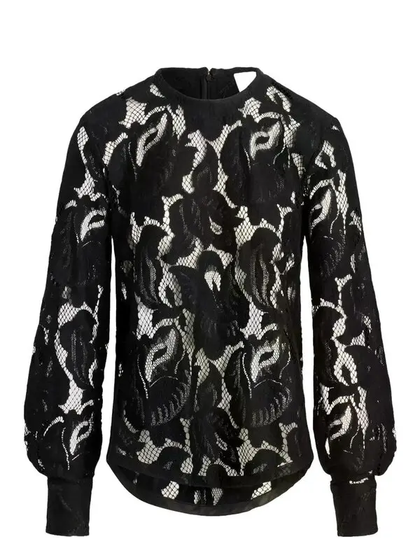 PATOU Balloon-sleeve Lace Top - Black