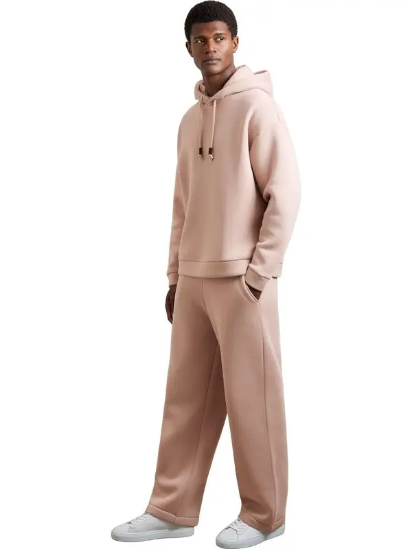 REISS Monterey Cotton-blend Fleece-back Joggers - Pink