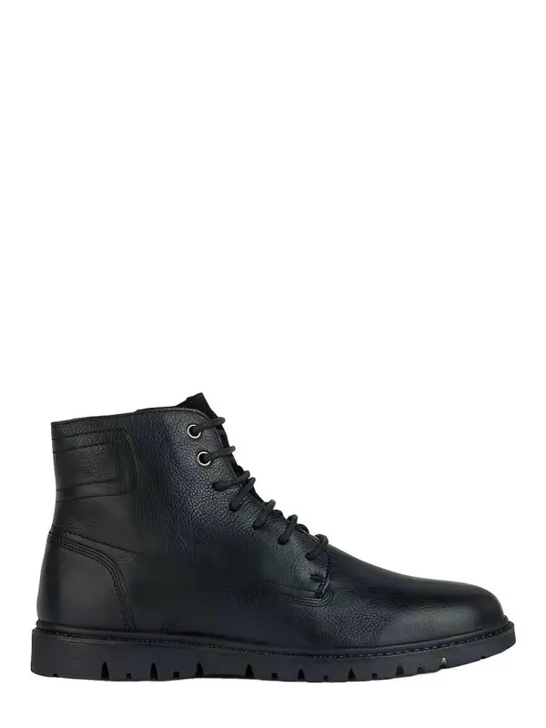 Geox Lace-up Zip Boots - Black