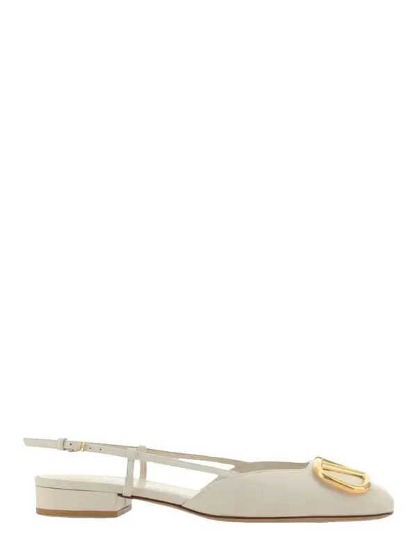 Valentino Garavani Vlogo Slingback Flats - Ivory