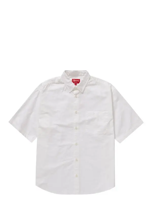 Supreme Loose Fit Short Sleeve Oxford Shirt - White