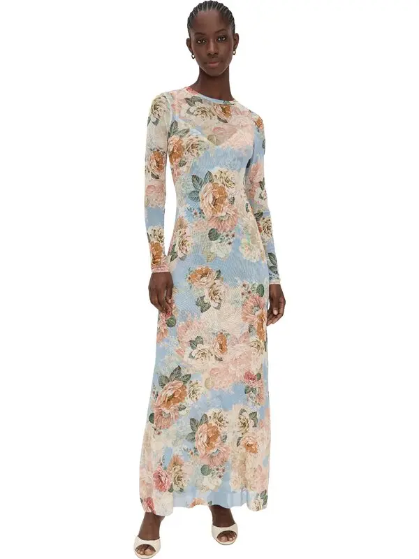 AFRM Paola Maxi Dress - Soft Slate Bloom