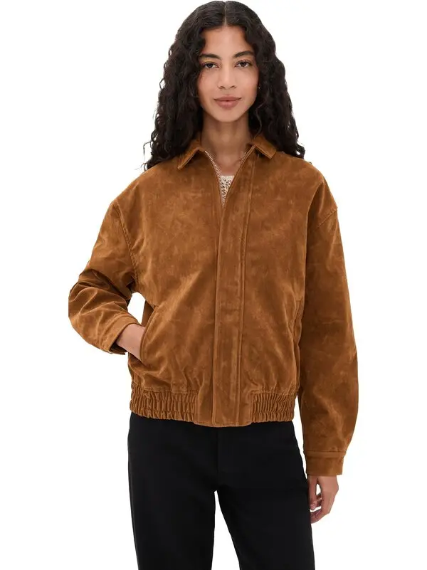 BAILEY ROSE Faux Suede Jacket - Camel