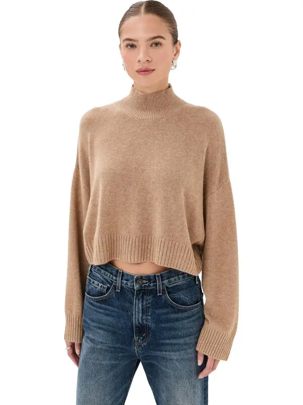 Sablyn Wells Cashmere Cropped Pullover - Camel