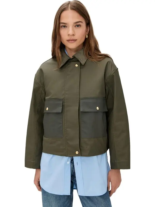 Rag & Bone Nonie 2-in-1 Barn Jacket - Olive